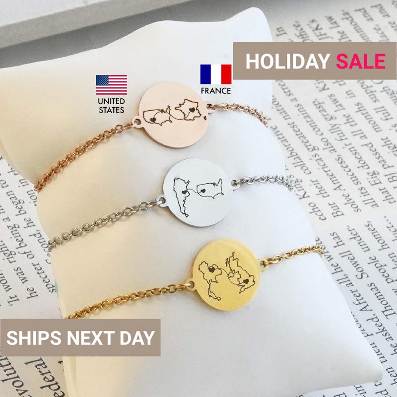 Two Name Bracelet Couple - Etsy