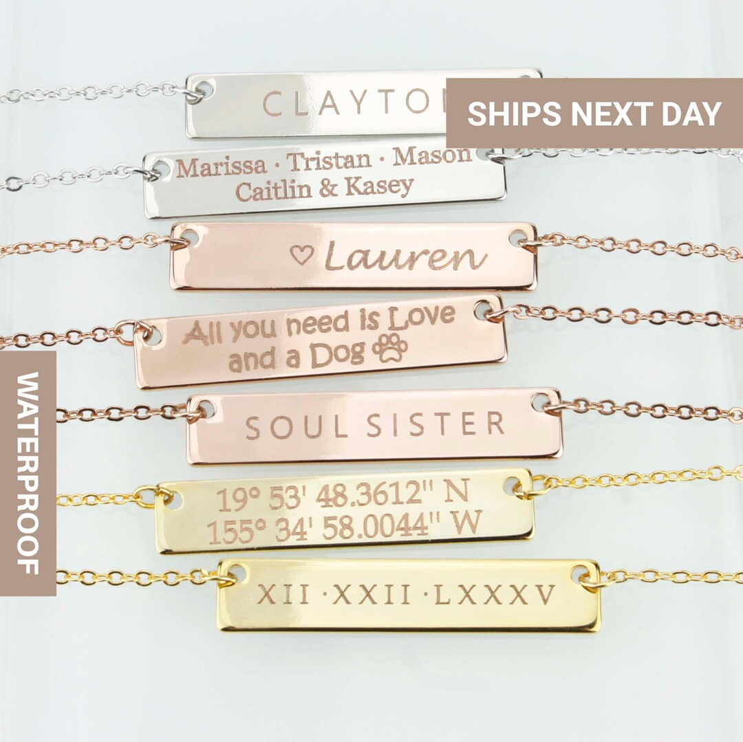 Engraved Name Necklaces for Women, Engraved Necklace, Personalized ...