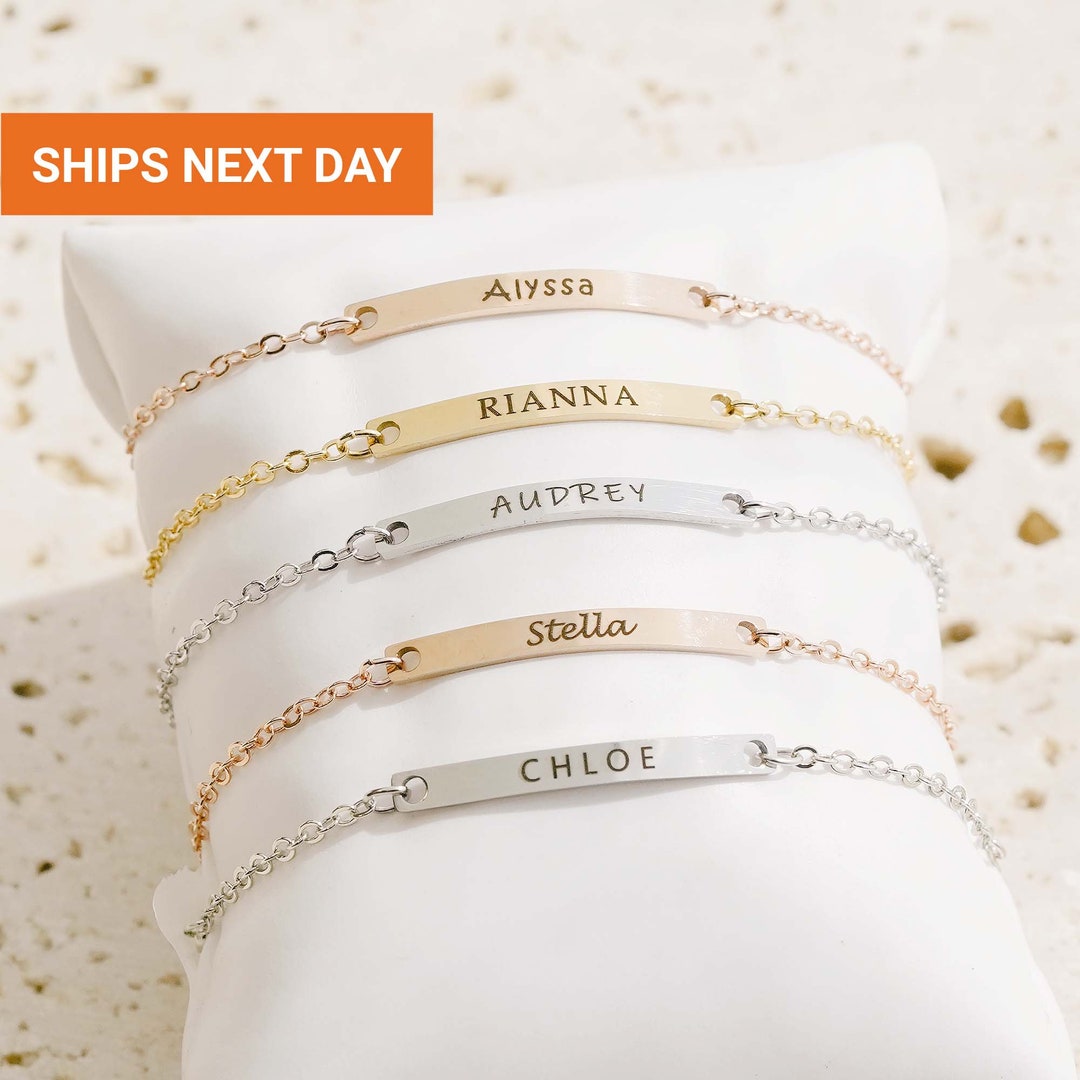 Dainty Custom Bracelet Kids, Custom Name Bracelet, Personalized Bracelet Kids, Flower Girl ...