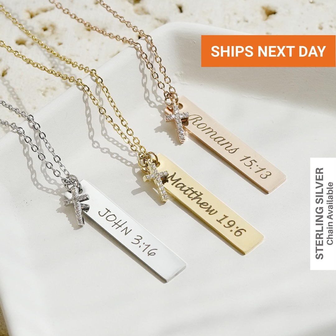 Unique Custom Christian Jewelry Sterling Silver, Bible Verse Necklace ...