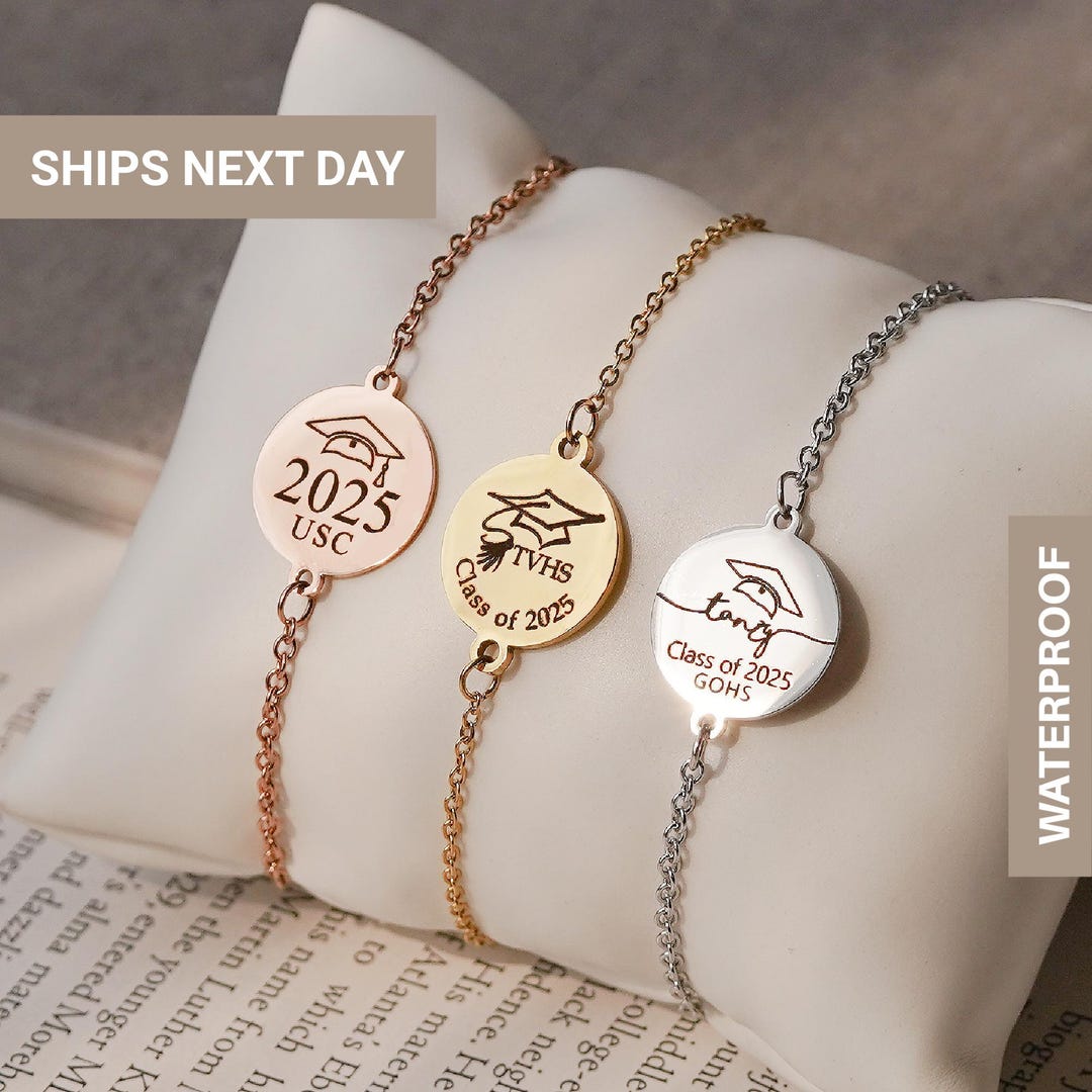Custom Graduation Bracelet, Personalized Graduation Gift, College ...