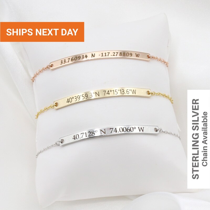 Coordinates Bracelet - Etsy