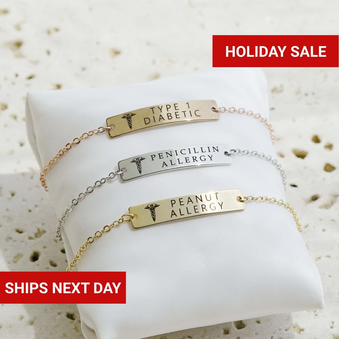 Personalized Medical Alert Bracelet Women, Autism, Dementia, Diabetic ...