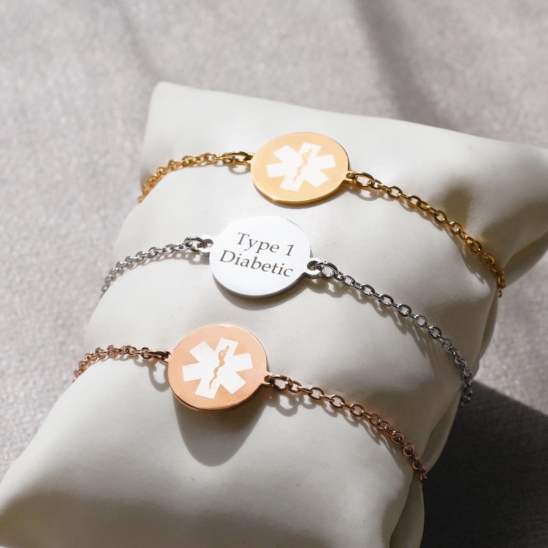 Elegant Medical ID Bracelet Women Kids, Medical Alert Bracelet ...