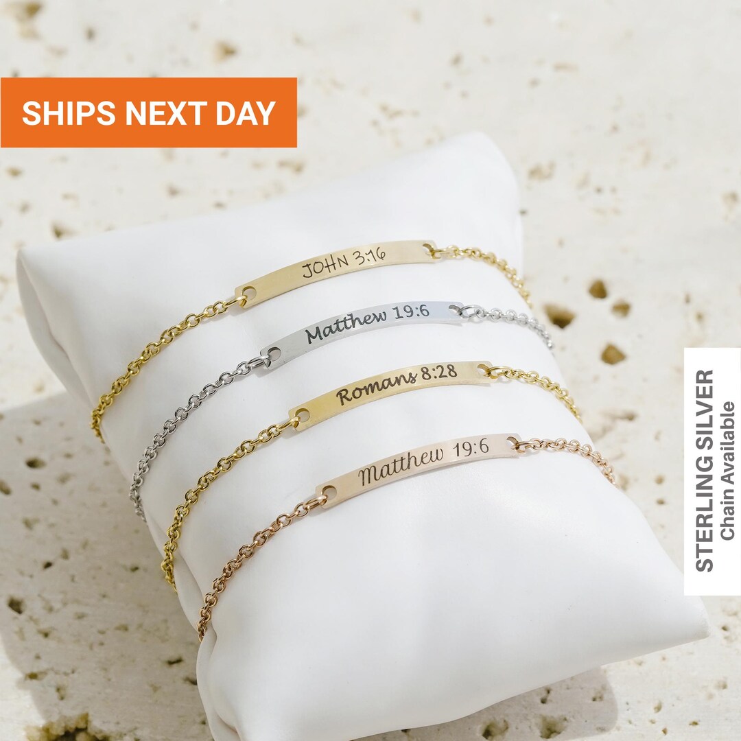 Dainty Personalized Christian Bracelet, Bible Verse Bracelet, Christian ...