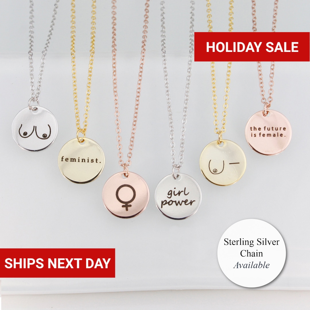 Women Empowerment Feminist Necklace Sterling Silver, Girl Power Women ...