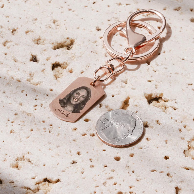 Custom Photo Engraved Keychains, Personalized Portrait Keychains ...