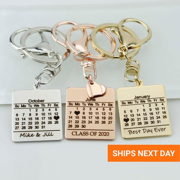 Calendar Keychain - Etsy