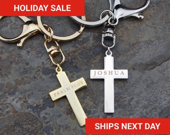 Christian Cross Keychain - Etsy