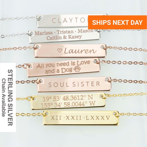 Engraved Necklace - Etsy