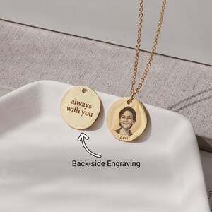 Custom Photo Engraved Portrait Necklace, Personalized Picture Necklace ...