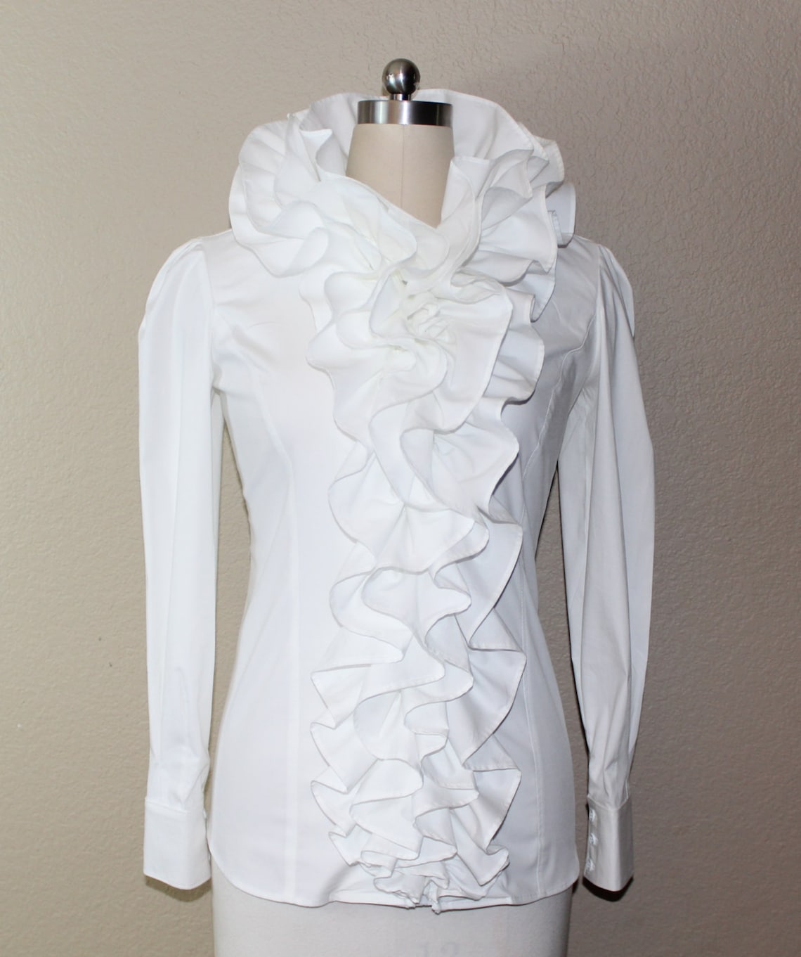 Ruffle Blouse/blouse With Ruffles/extra Long Ruffle Blouse | Etsy