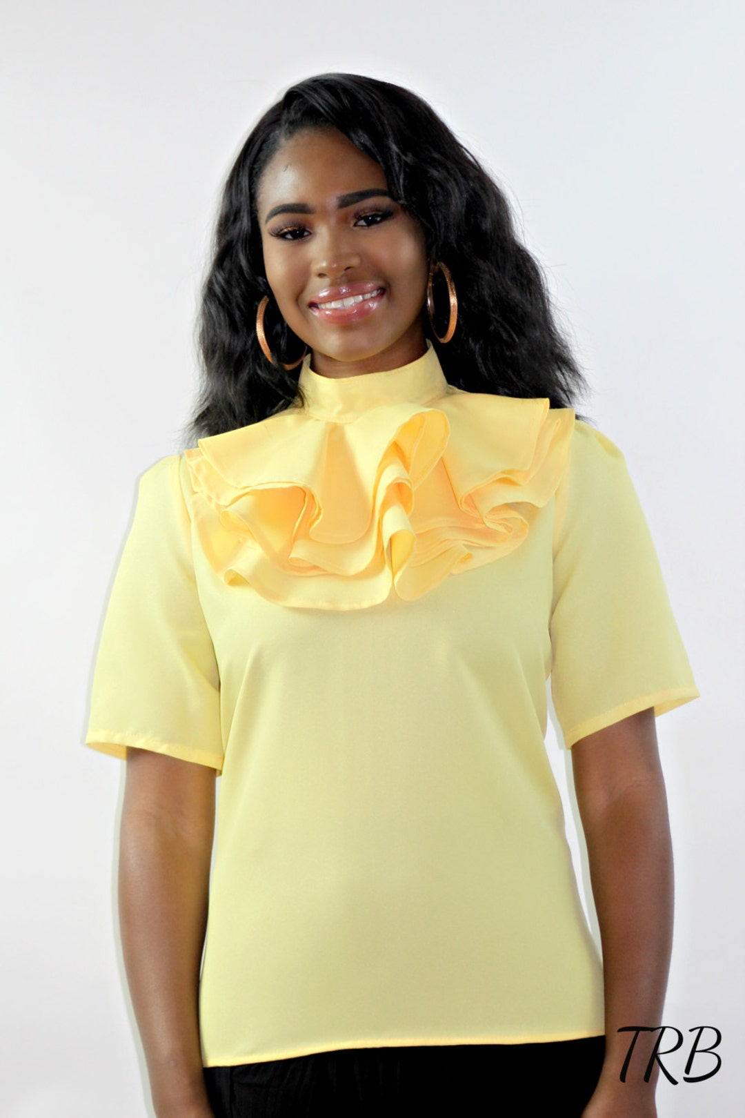 Short Sleeve Tiered Ruffle Blouse - Etsy