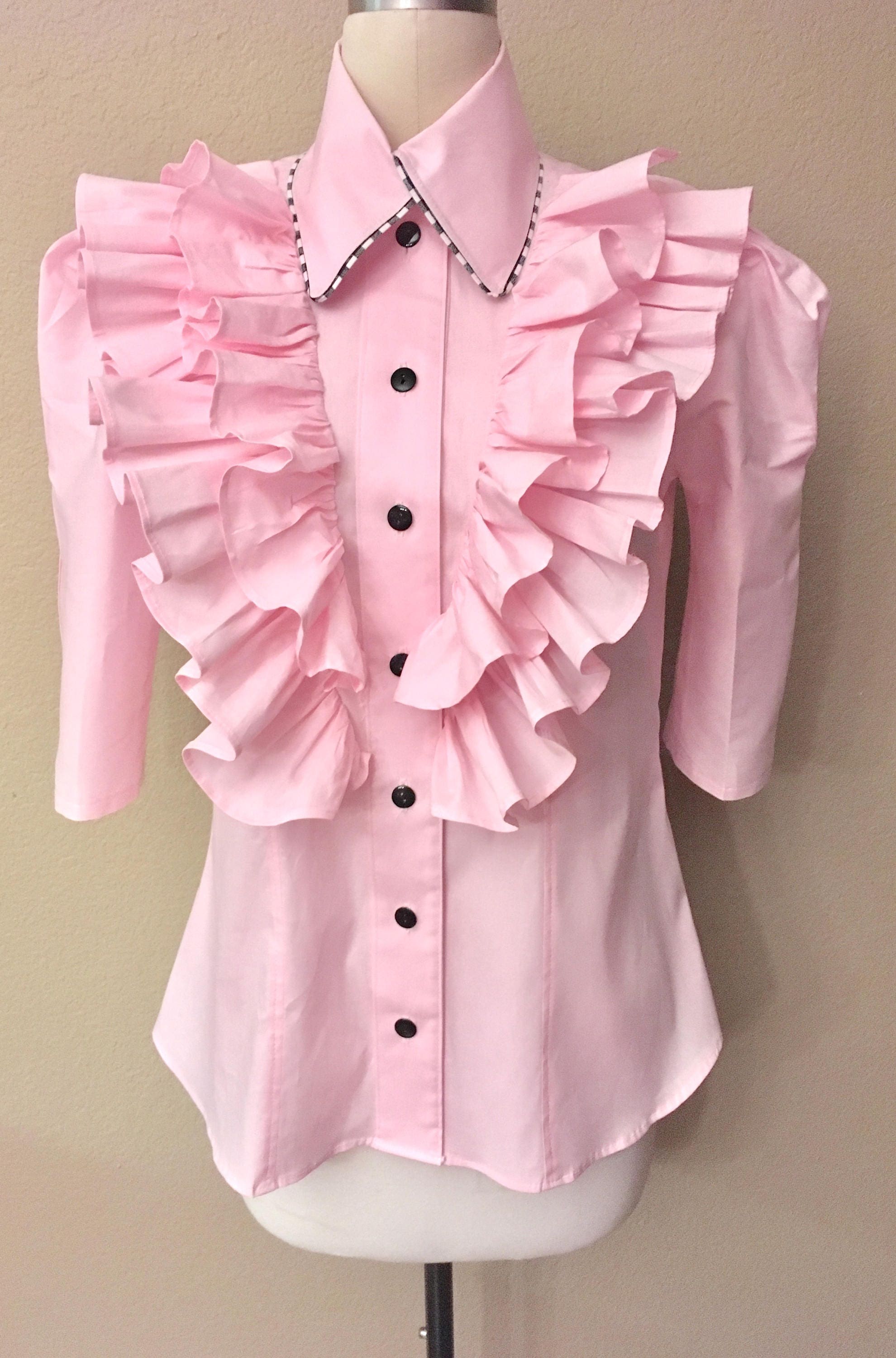 Fly Collar Ruffled Blouse Ruffle Blouse Ruffle Blouse With - Etsy