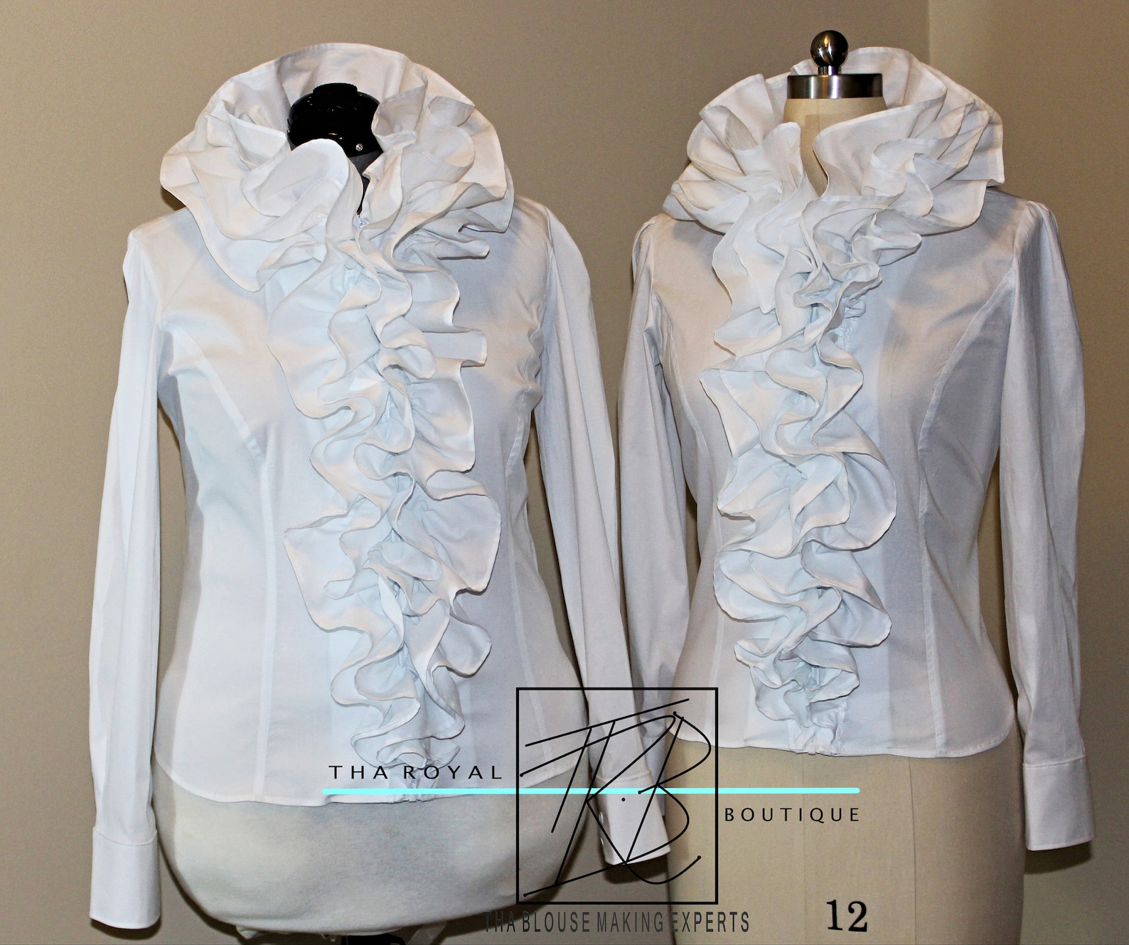 Ruffle Blouse White Ruffle Blouse Extra Long Ruffled Blouse Ruffle