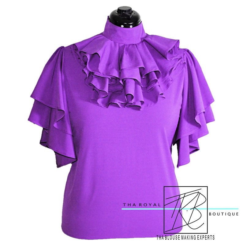 Tiered Ruffle Blouse, Tiered Ruffled Flounce Sleeve Blouse, Ruffle ...