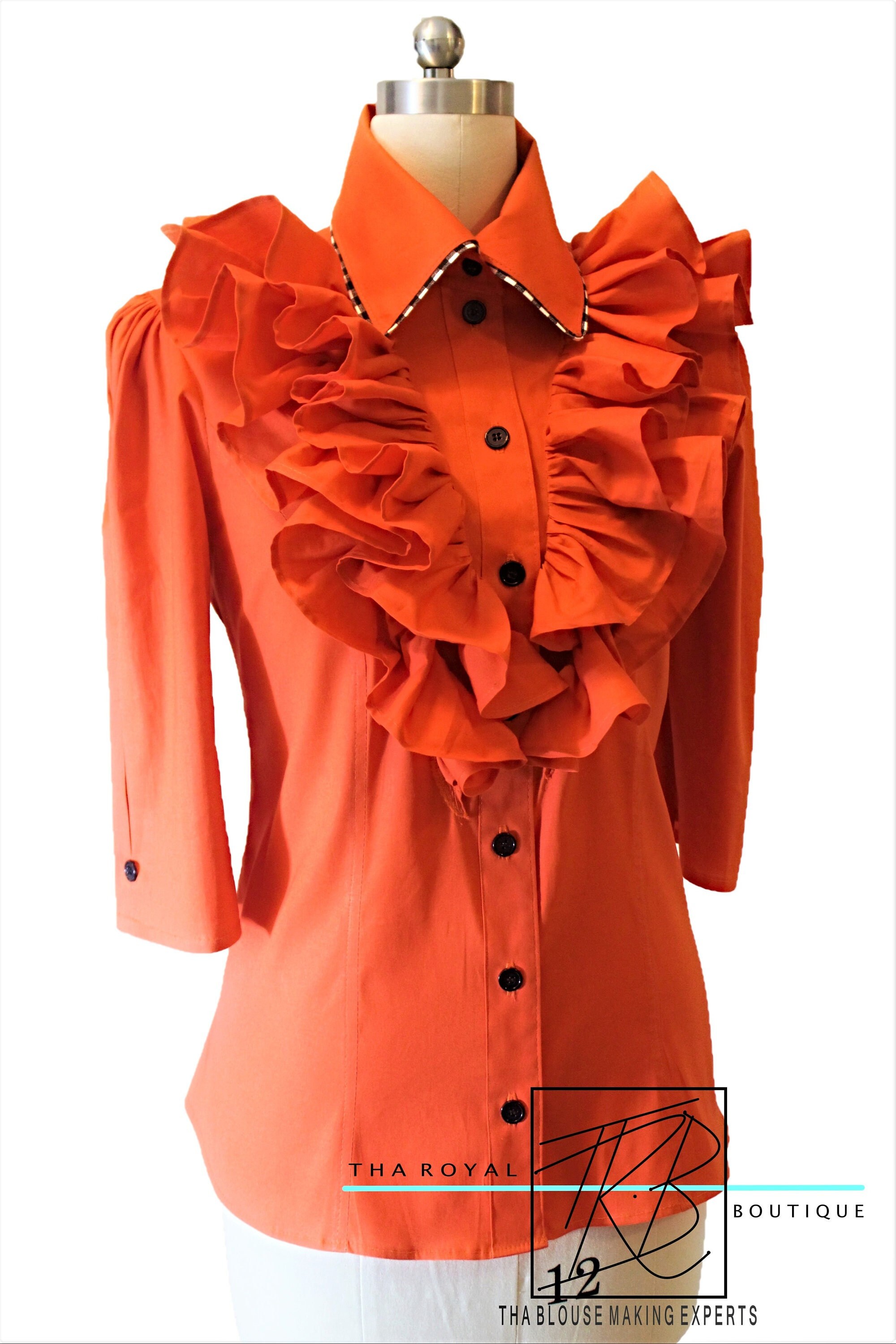 Fly Collar Ruffled Blouse Ruffle Blouse Ruffle Blouse With - Etsy