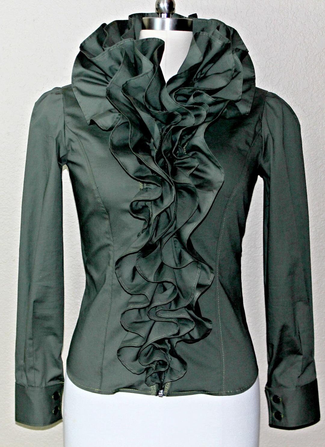 Ruffle Blouse/blouse With Ruffles/extra Long Ruffle Blouse - Etsy