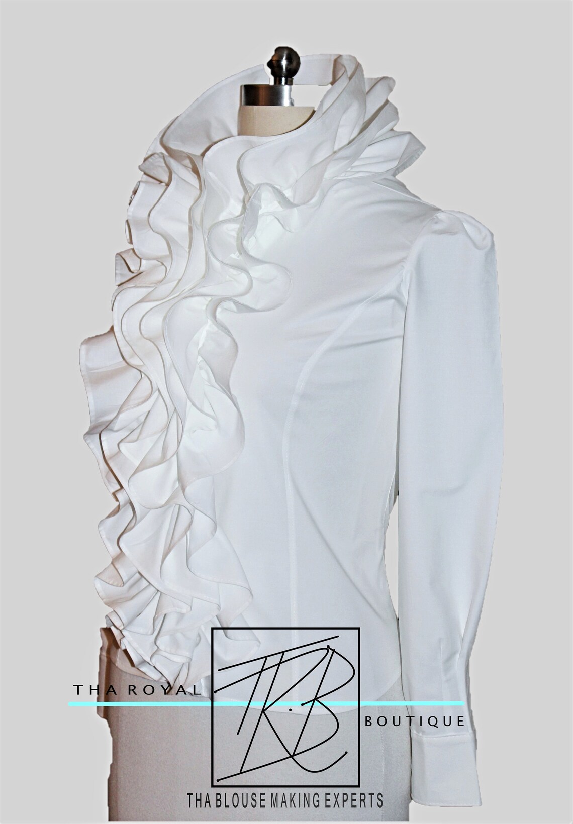 Ruffle Blouse/blouse With Ruffles/extra Long Ruffle Blouse | Etsy