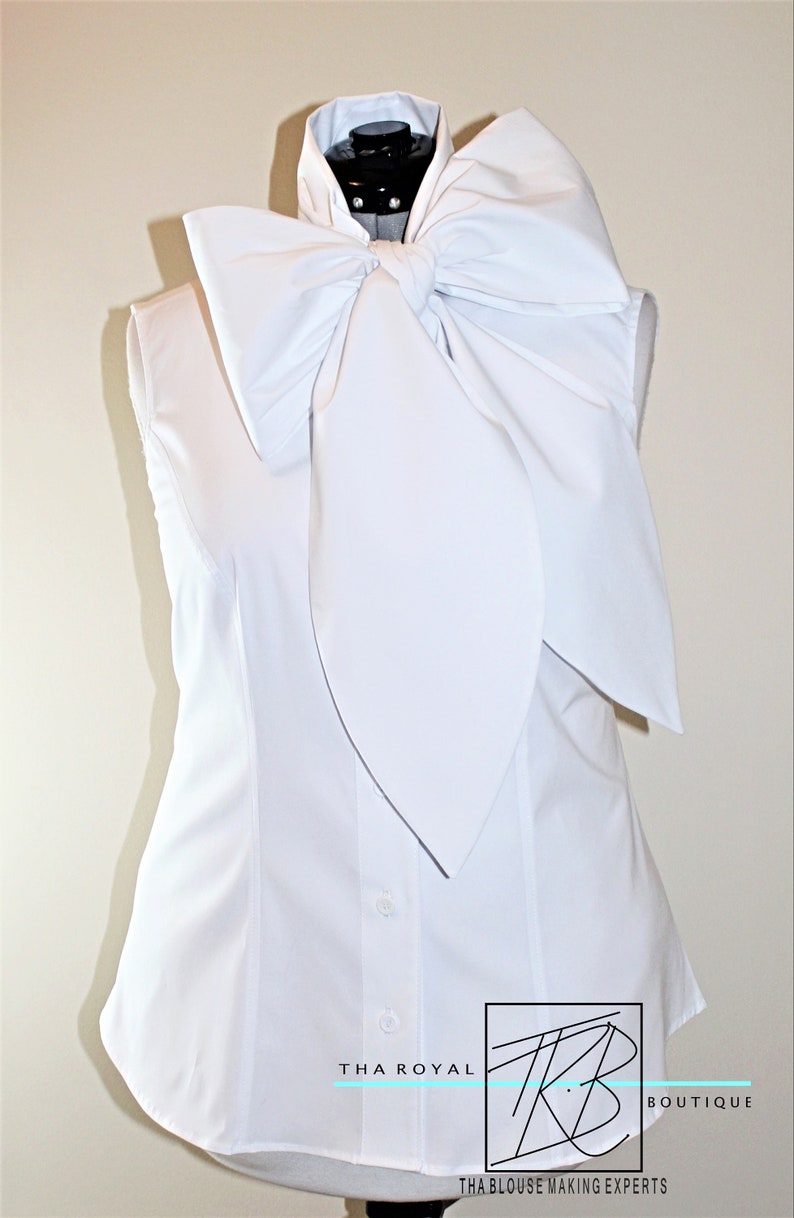 EX Long Sleeveless Bow Blouse Bow Blouse Large Bow Bow | Etsy