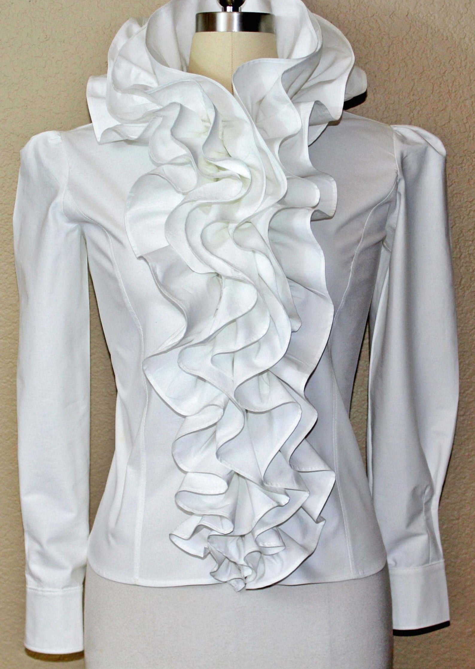 Ruffle Blouse/blouse With Ruffles/extra Long Ruffle Blouse - Etsy