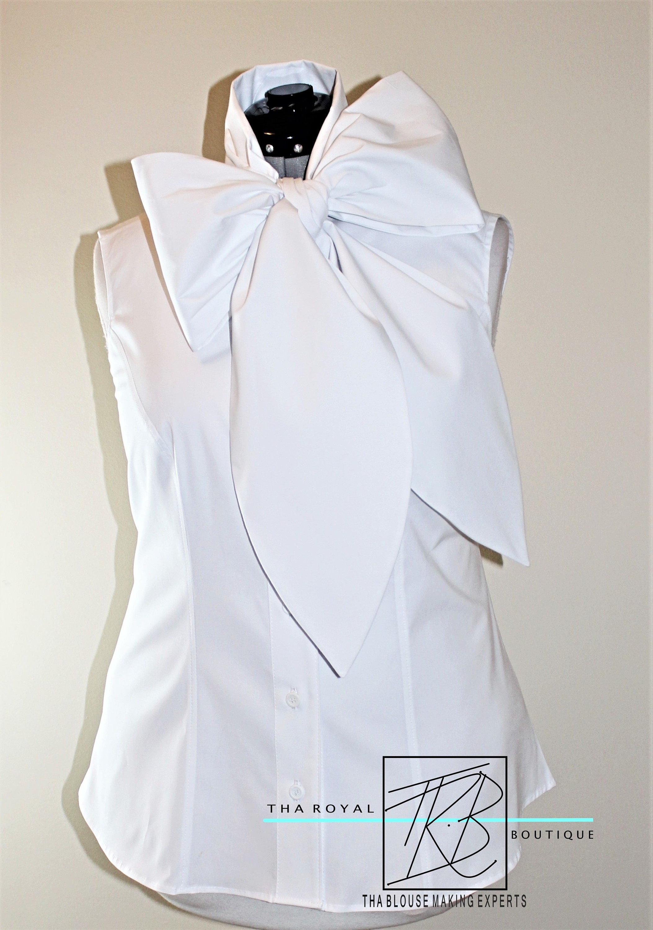 EX Long Sleeveless Bow Blouse Bow Blouse Large Bow Bow - Etsy