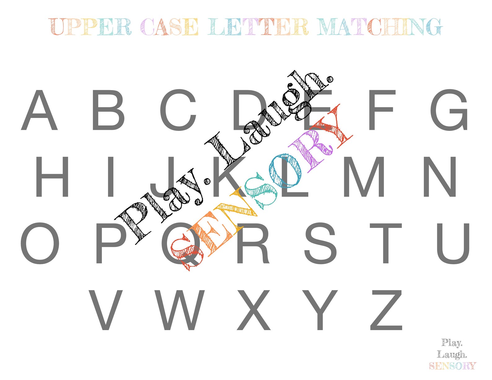 Printable Upper Case Letter Matching for Play. Laugh. Sensory | Etsy