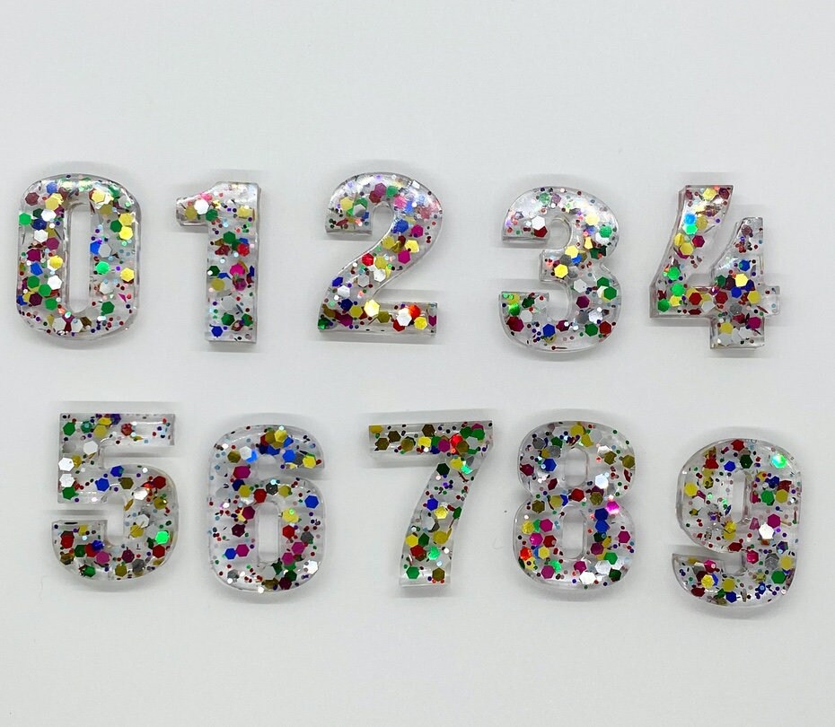 Glitter Confetti Alphabet & Number Set - Etsy