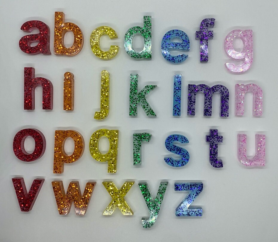 Glitter Rainbow Alphabet & Number Set - Etsy