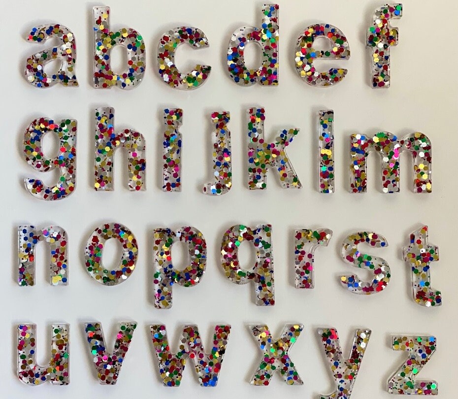 Glitter Confetti Alphabet & Number Set - Etsy