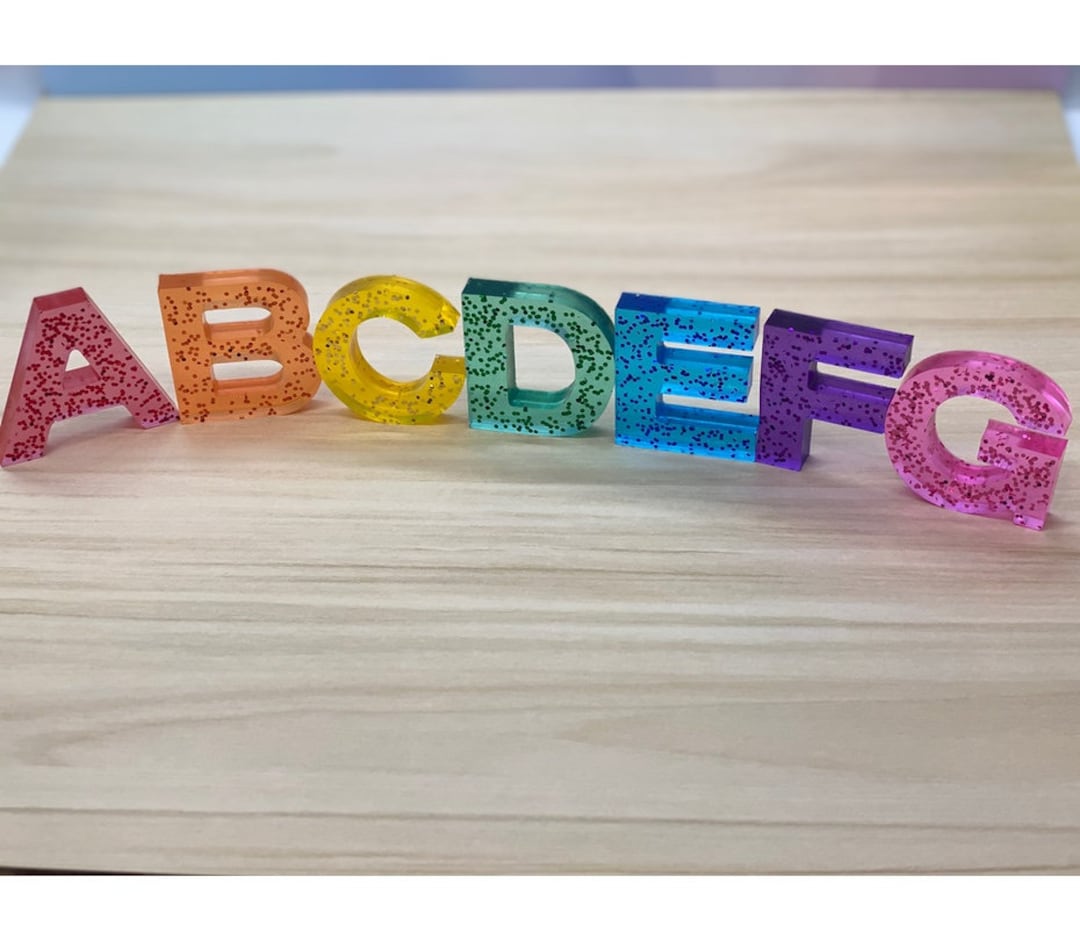Glitter Rainbow Alphabet & Number Set - Etsy