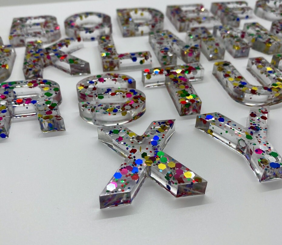 Glitter Confetti Alphabet & Number Set - Etsy