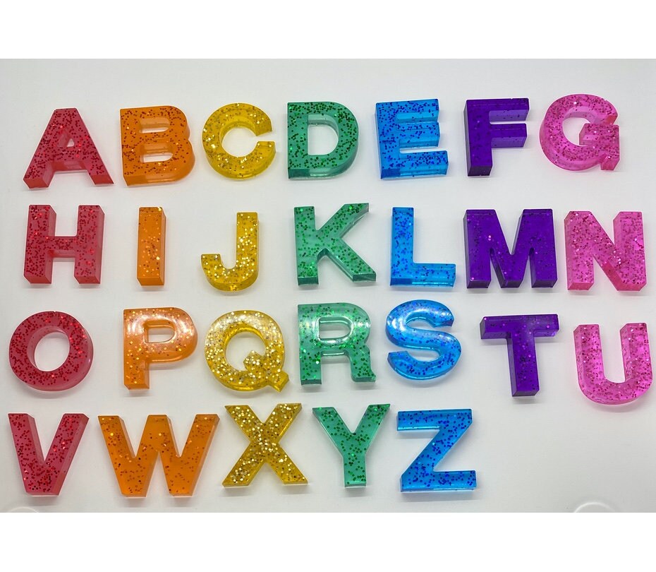 Glitter Rainbow Alphabet & Number Set - Etsy