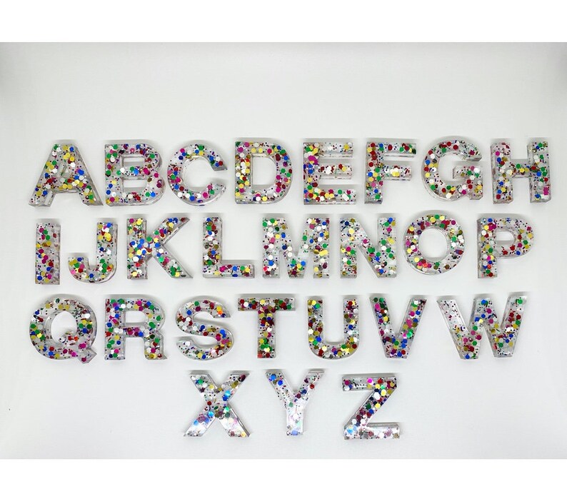 Glitter Confetti Alphabet & Number Set - Etsy
