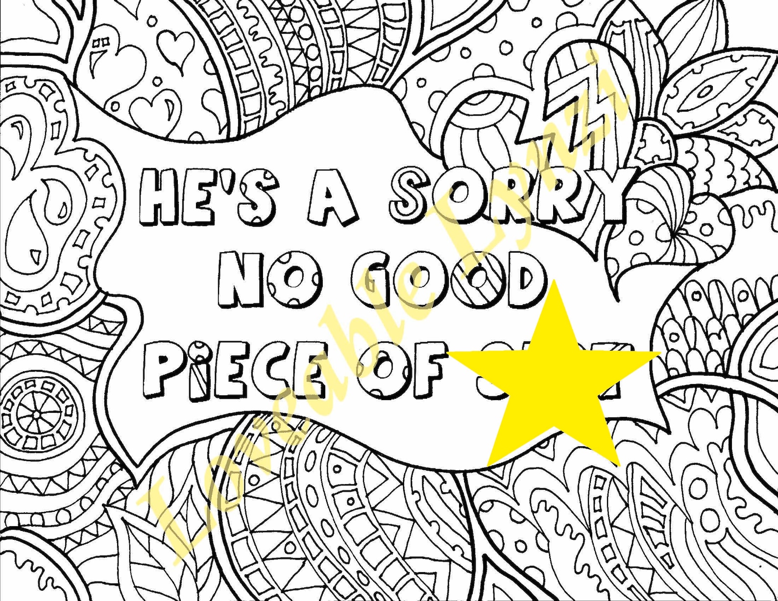 Break-up Swear Word Adult Coloring Book, 10 Printable Pages (PDF ...