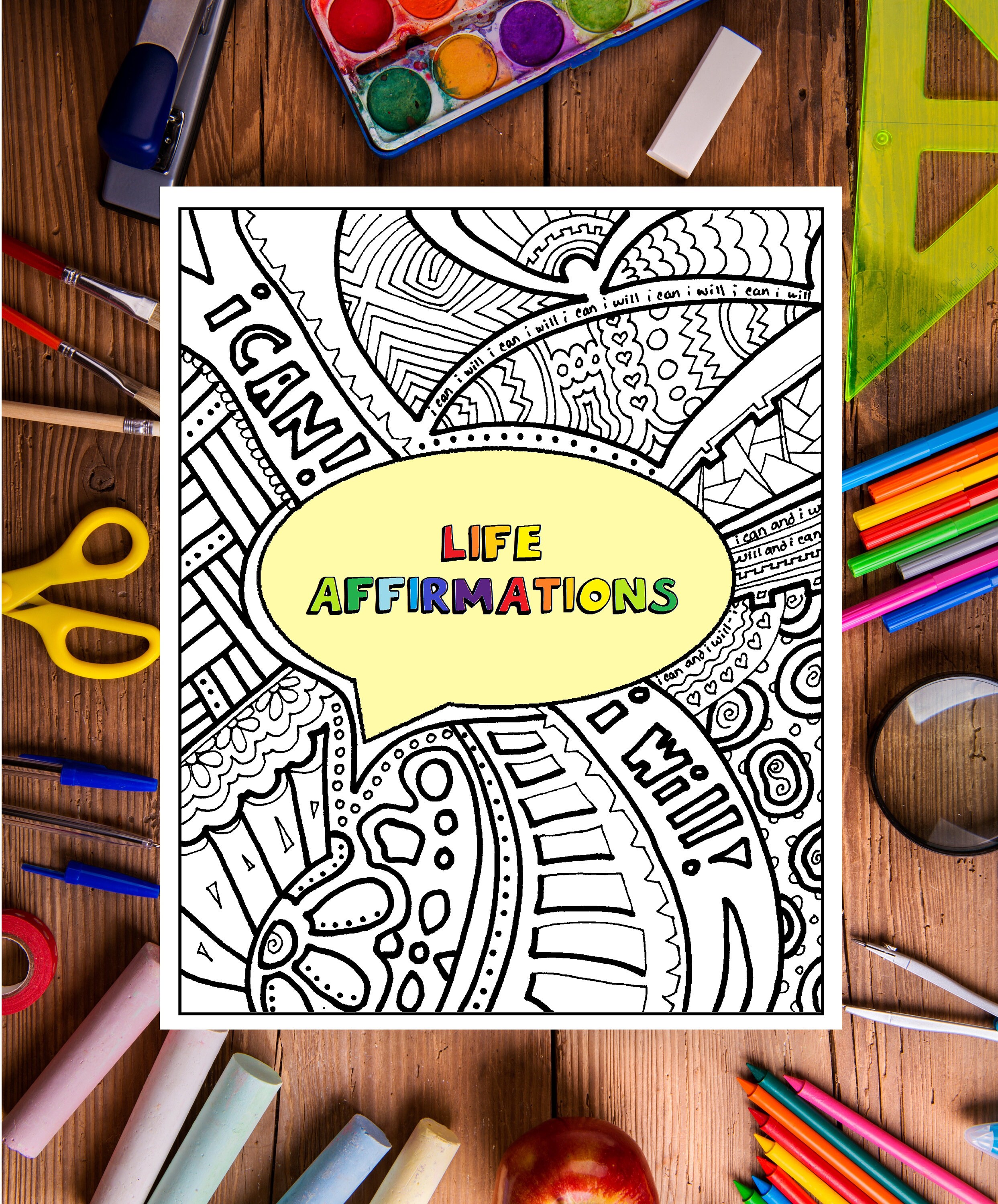 Affirmations Coloring Book, 10 Printable Pages (PDF) - Etsy