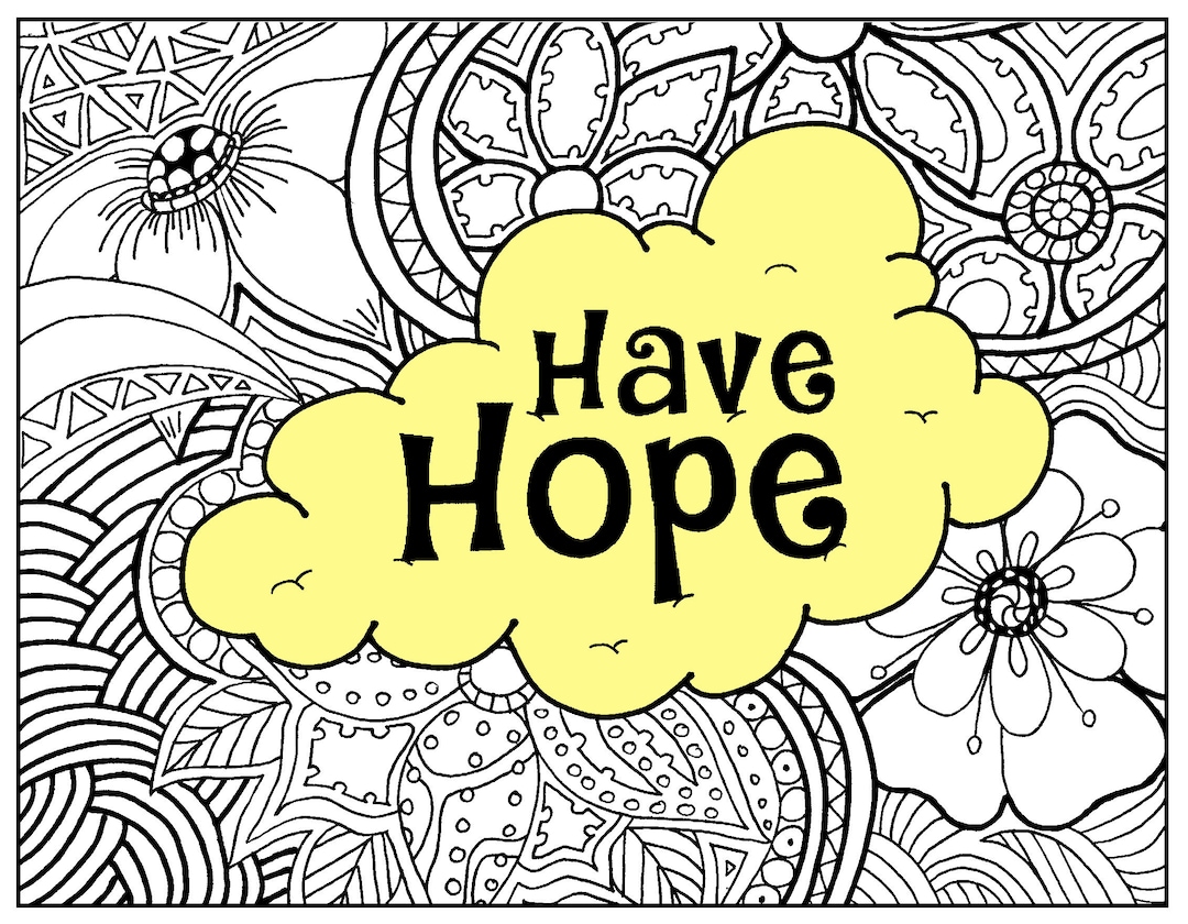 Have Hope: Adult Coloring Page From Our Affirmations Coloring Book ...