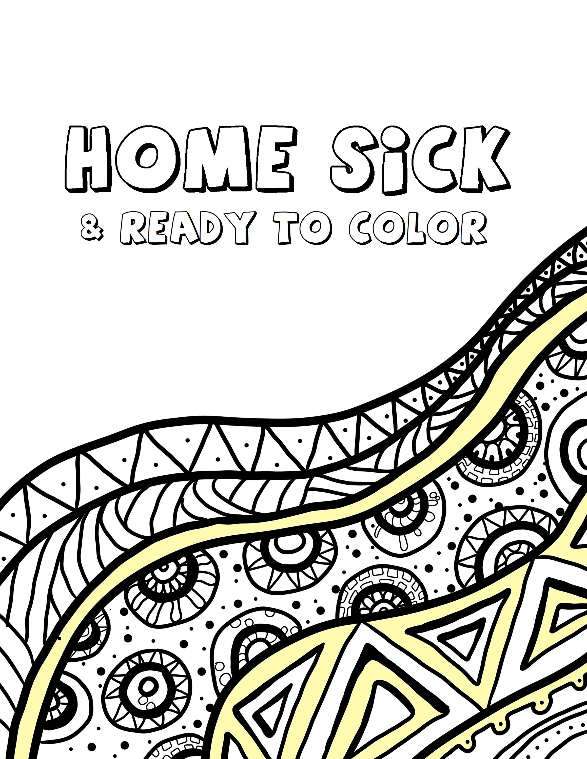 Home Sick, a Coloring Book PDF. Printable INSTANT DOWNLOAD 8 Get Well ...