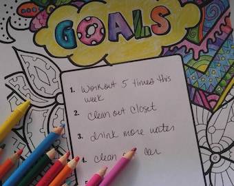 Goal Setting Coloring | Etsy