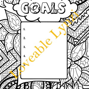 Adult Coloring Book Page, Goal Planner Page, Printable!! INSTANT ...