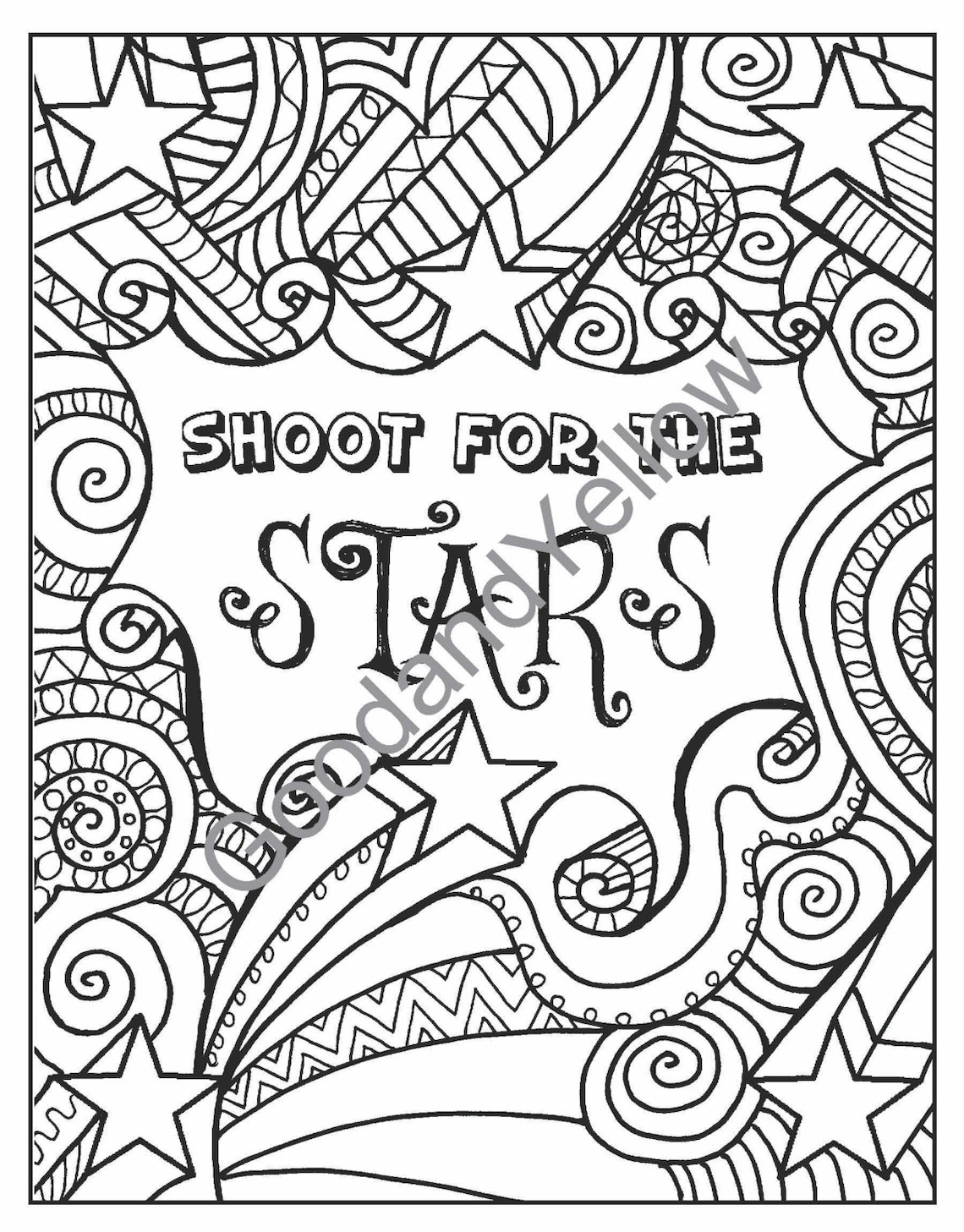 Adult Coloring Book PDF. Printable INSTANT DOWNLOAD 15 Positive ...