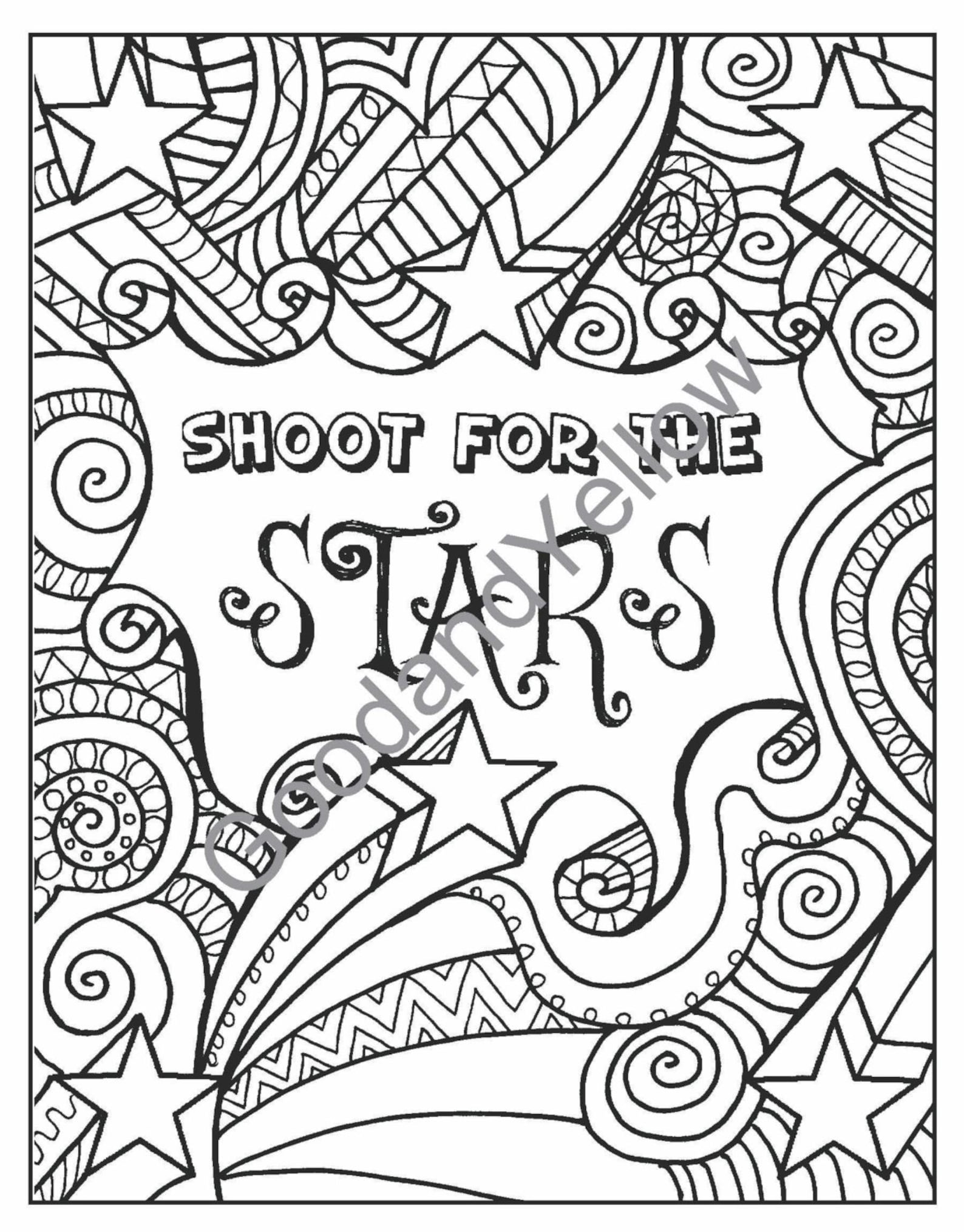 Adult Coloring Book PDF. Printable!! INSTANT DOWNLOAD! 15 Positive ...