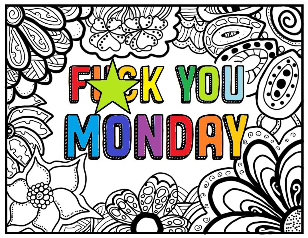 Work Week Adult Coloring Book. PDF. Printable!! INSTANT DOWNLOAD! Work ...