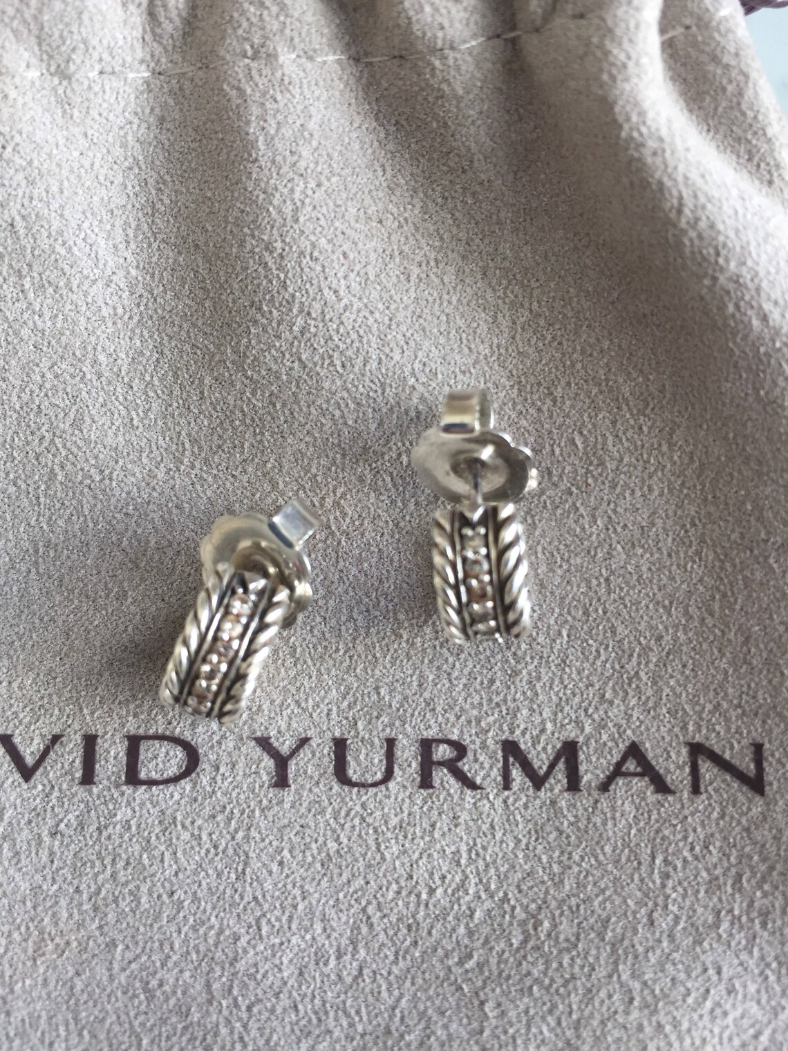 David Yurman Small Diamond Hoop | Etsy