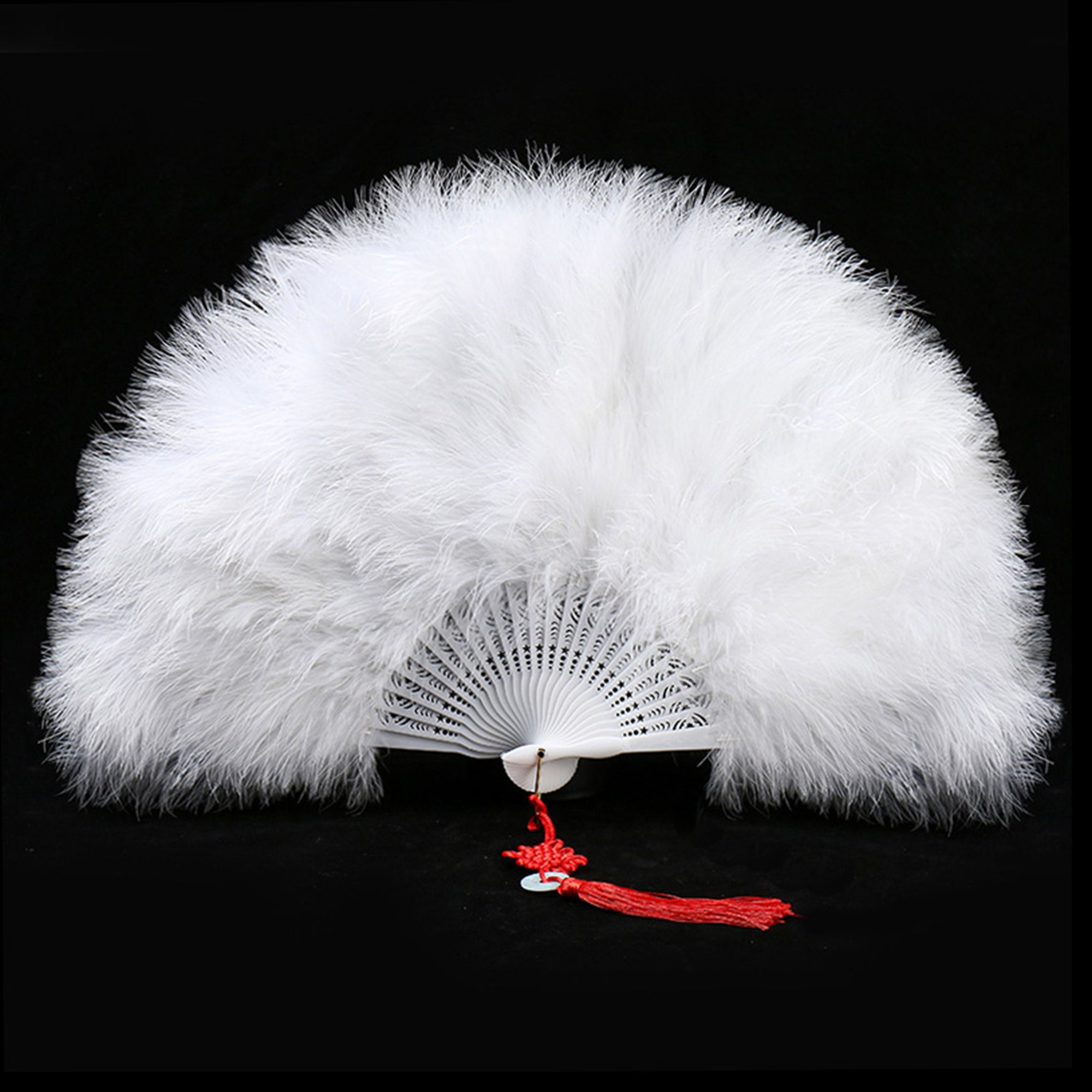 50*30cm White Feather Fan - Handmade Turkey Feather Fan,wedding Fans ...