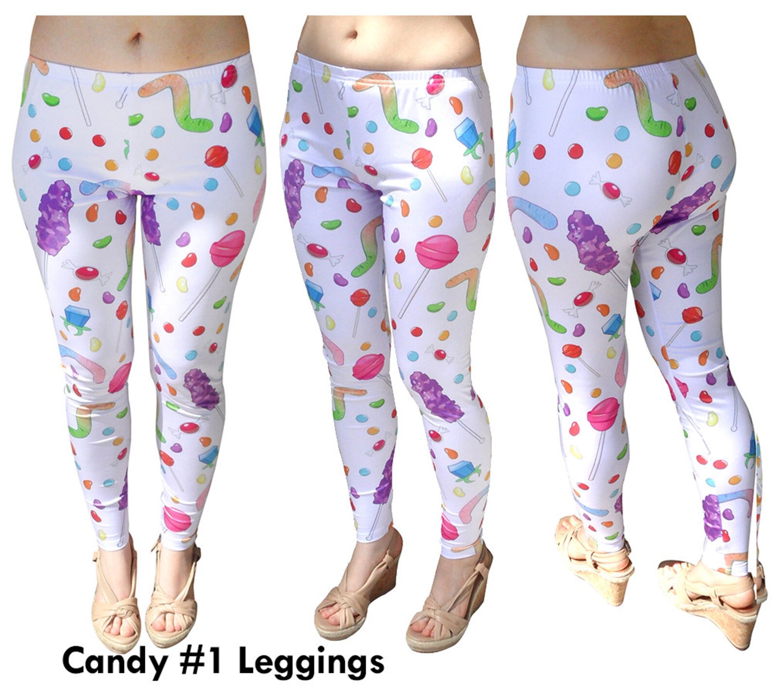 Food Print Leggings/ Burger Leggings / Donut Leggings / Junk Food ...