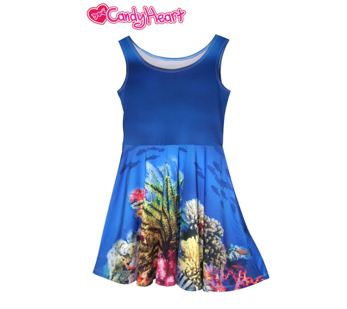 Ocean Dress / Ocean Print Dress / Under the Sea Dress / Beach Dress ...