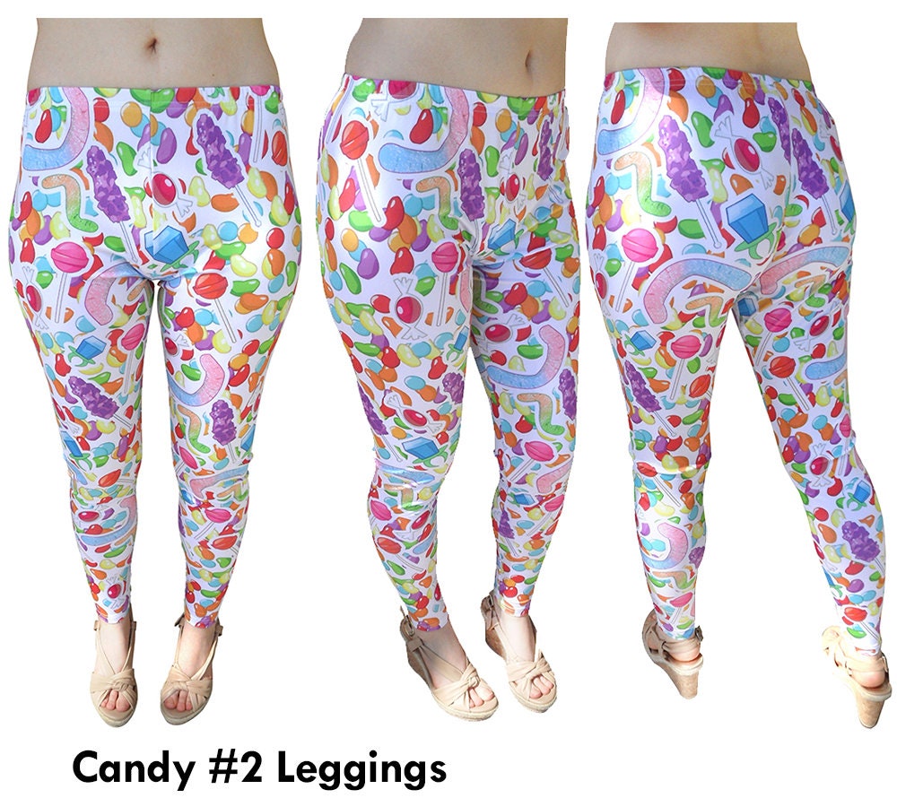 Food Print Leggings/ Burger Leggings / Donut Leggings / Junk Food ...