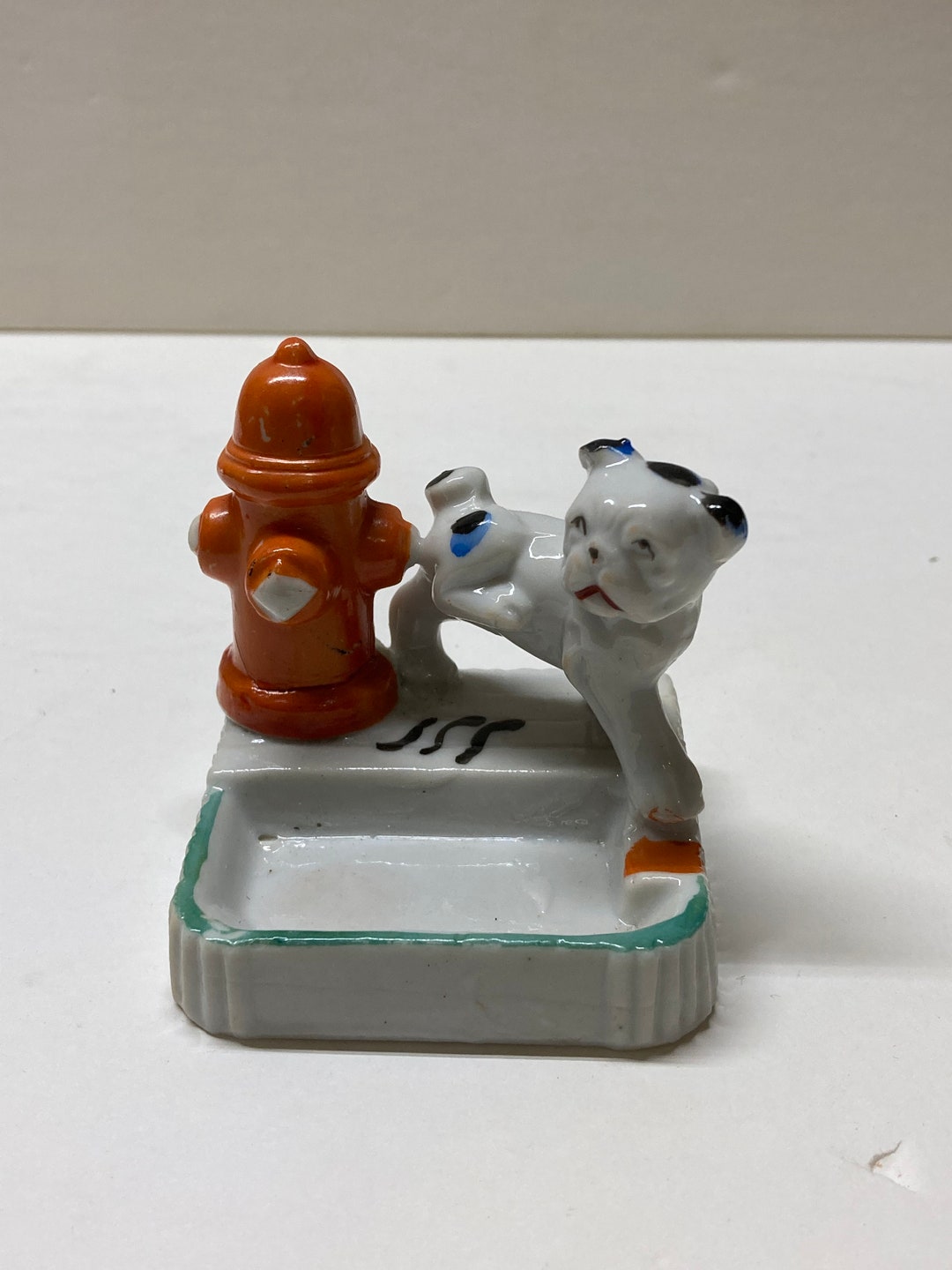 Vintage Bulldog With Fire Hydrant Ashtray Japan - Etsy
