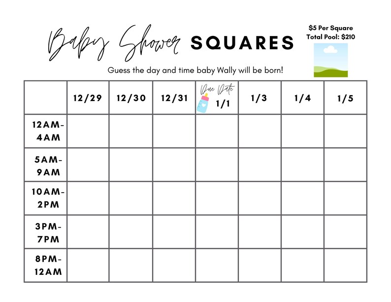 Modern Baby Shower Square Printable Template DIY. Versatile for All ...